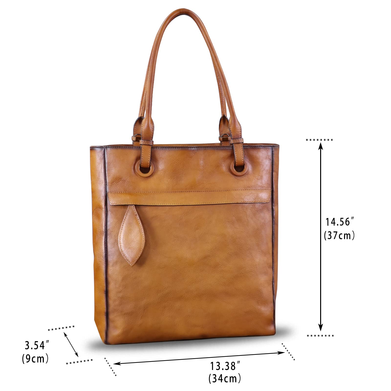 Genuine Leather Handbag Purses for Women Top Handle Bag Lady Work Tote Bags Retro Satchel (Darkgrey)