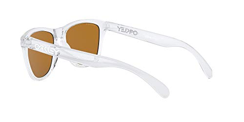 Oakley OO9013 Frogskins Square Sunglasses, Polished Clear/Prizm Violet, 55 mm
