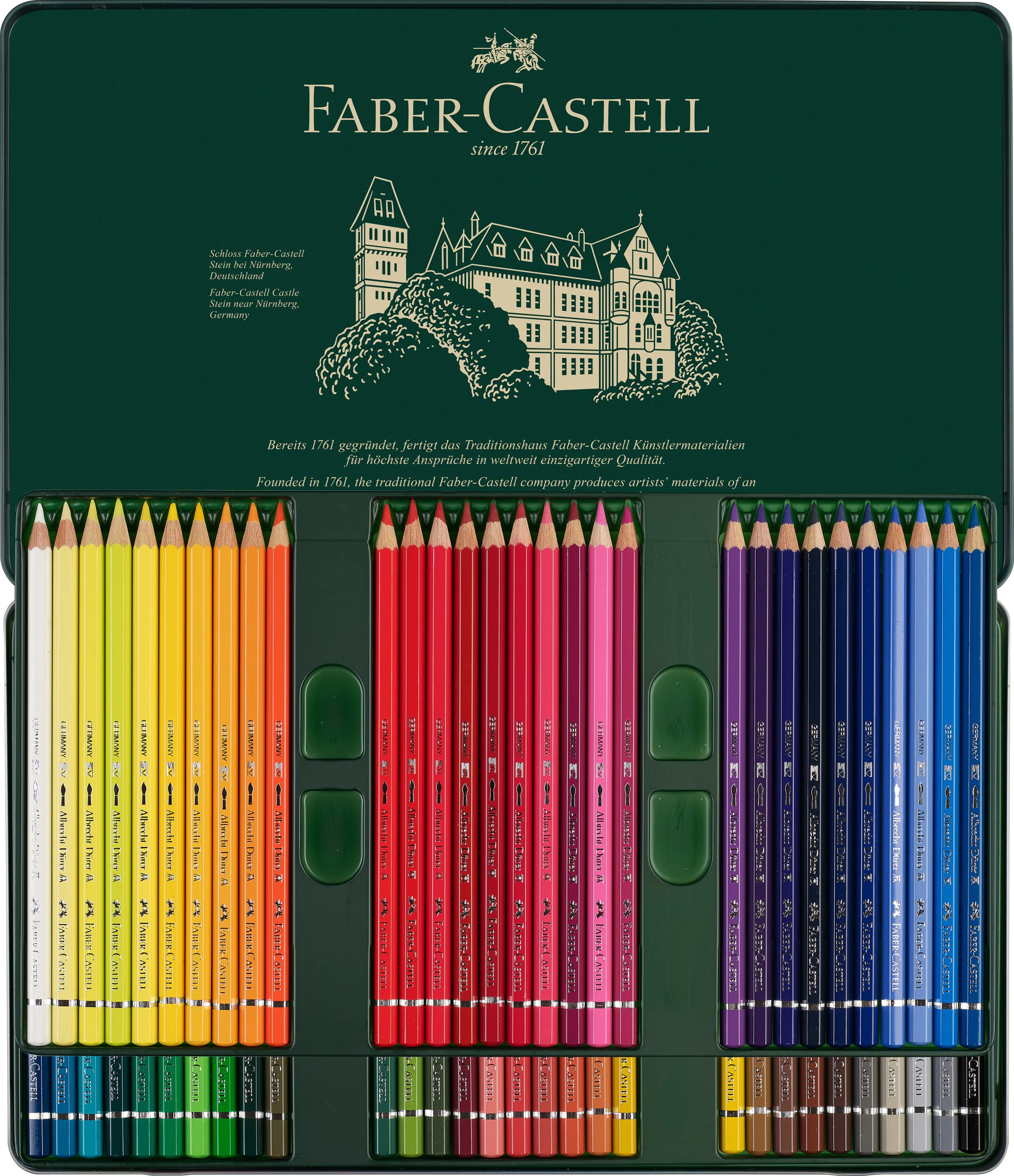 Faber Castell Albrecht 117560 Dura Watercolor Pencils, 60 Colors, Can
