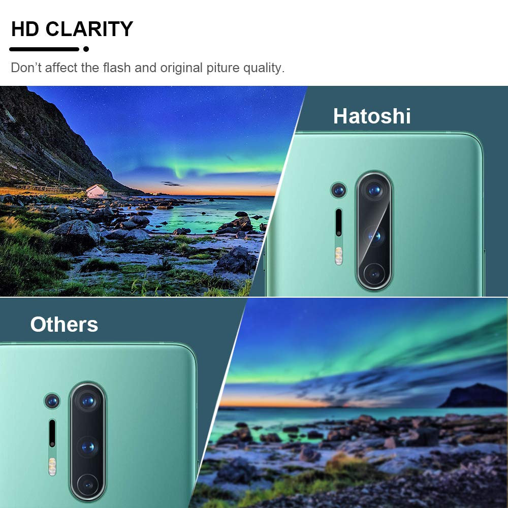 HATOSHI 6 Pack 3 Pack Flexible Screen Protector + 3 Pack Camera Lens Protector Designed for OnePlus 8 Pro 6.8-Inch, TPU Film Upgraded Installation Kit Case Friendly HD Clear