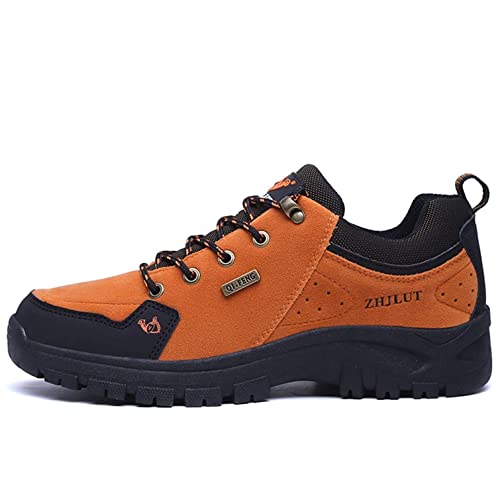 HARMOX Women's Men's Hiking Boot Slip Resistant Hiking Boots Men Waterproof Insulated Orange