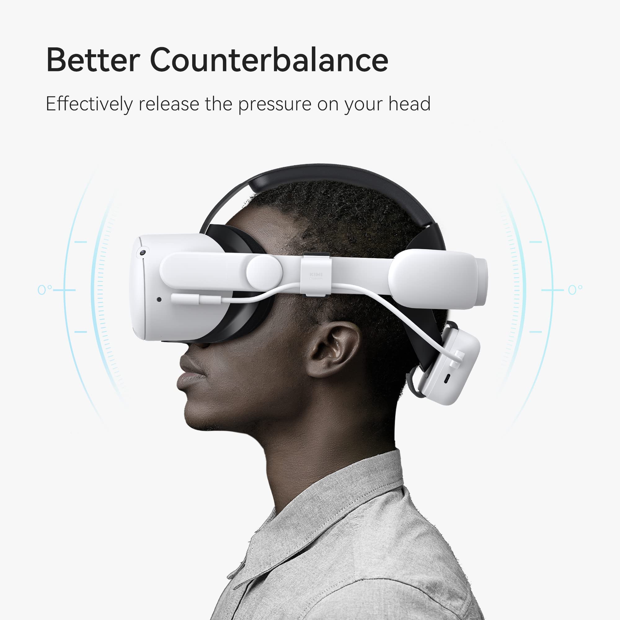 KIWI design 10000mAh Battery Pack Compatible with Meta Quest 3S/Quest 3/Quest 2 Accessories, Power Bank for Balance Head Pressure and Extend Play Time (Not Include Head Strap)