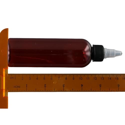 SHUATI 6Pcs 4 oz Refillable Bottles, 120ml Amber Bottle, Dispensing Squeeze Bottles, Empty Plastic Container with Twist Open Cap for Liquids, Oils