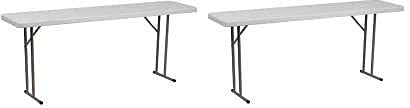 Flash Furniture 6-Foot Granite White Plastic Folding Training Table (2-(Pack))
