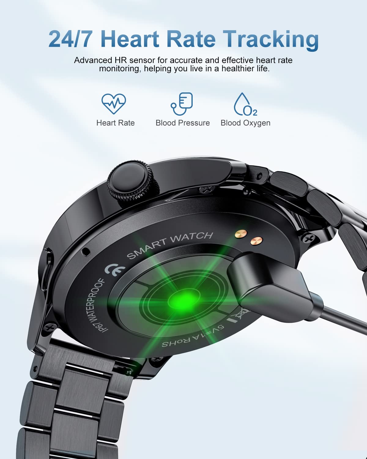 LIGE Smart Watch for Men Answer/Make Call, IP67 Waterproof Fitness Tracker Heart Rate/Sleep Monitor, 1.32" HD Color Screen Smartwatch with Bluetooth Call/Text Message/Step Counter for Android iOS