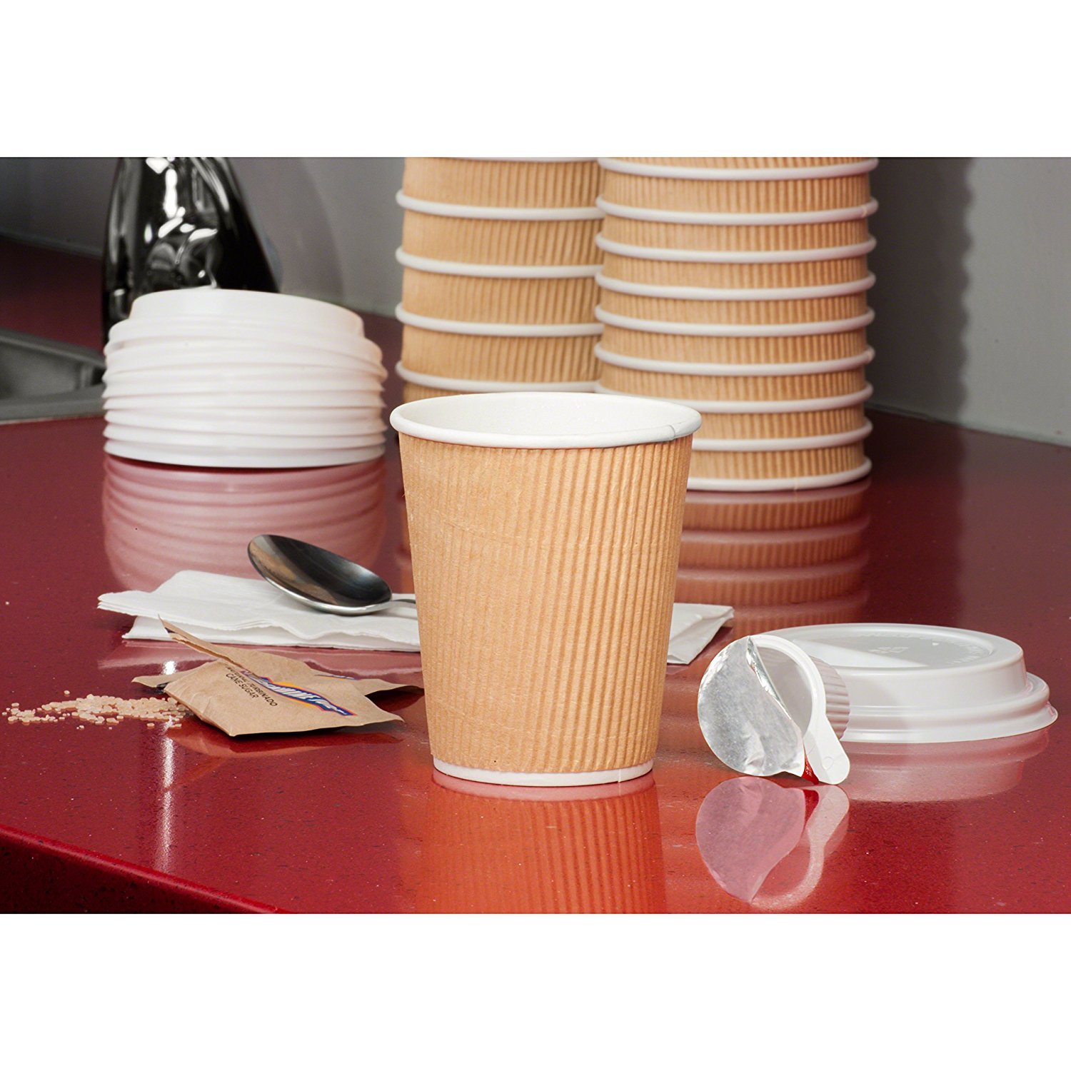 Genuine Joe GJO11260CT Insulated Ripple Hot Cup, 12-Ounce Capacity,(Pack of 500),Brown