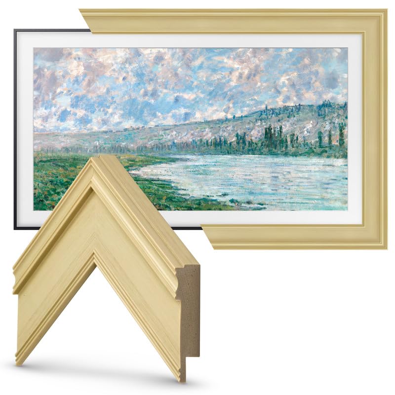 Frame My TV Deco TV Frames - Antique White Smart Frame Compatible ONLY with Samsung The Frame TV (32", Fits 2021-2024 Frame TV)
