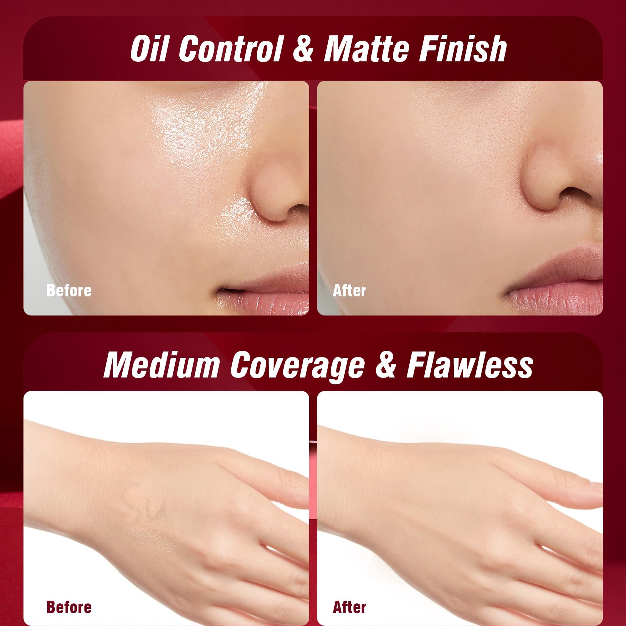 FV Waterproof Foundation with Medium Coverage, Oil-free & Long Lasting, Lightweight, Matte Foundation for Oily/Normal Skin, Sweat-resistant Liquid Makeup Foundation for Face, 30g, Natural Beige