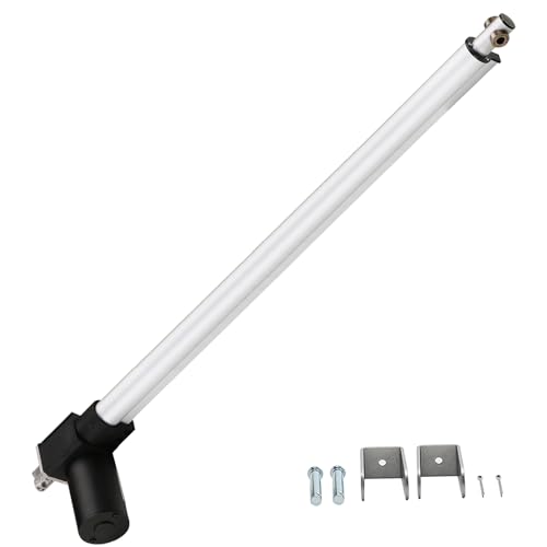 JQDML 32 Inch 32" Long Stroke Linear Actuator 12V 1320lbs/6000N Heavy Duty Speed 0.2"/sec Electric Actuator with Mounting Brackets for Massage Bed, Table Lift, Window Opener,Door Opener