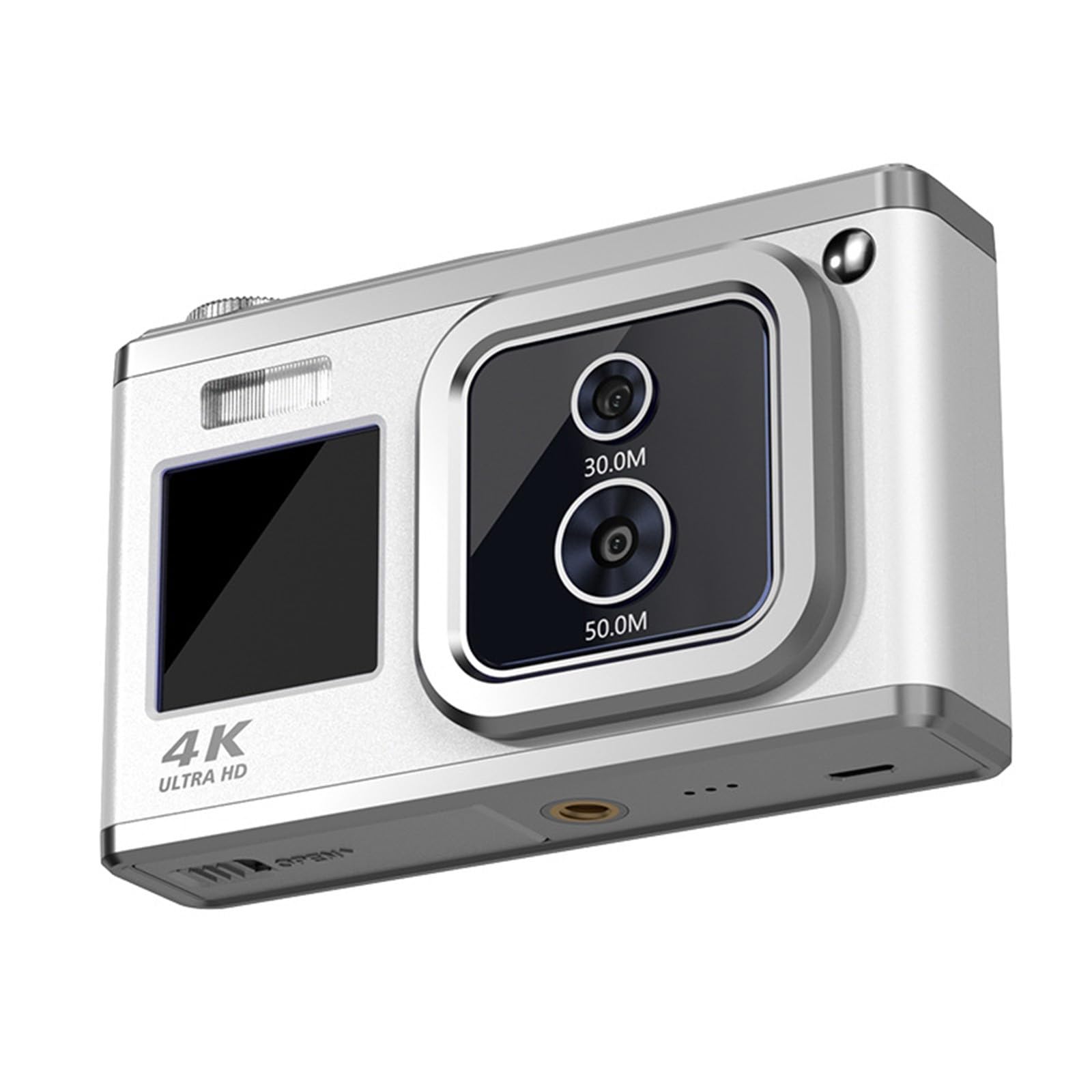HD Flip Screen Selfie SLR Camera - 2.4 Inch Flip Screen,16Megapixels, Electronic A𝚗ti-sh𝚊ke,16 Times Digital Zoom,Built-in Microphone and Speaker for Travel/Gift (White C22)