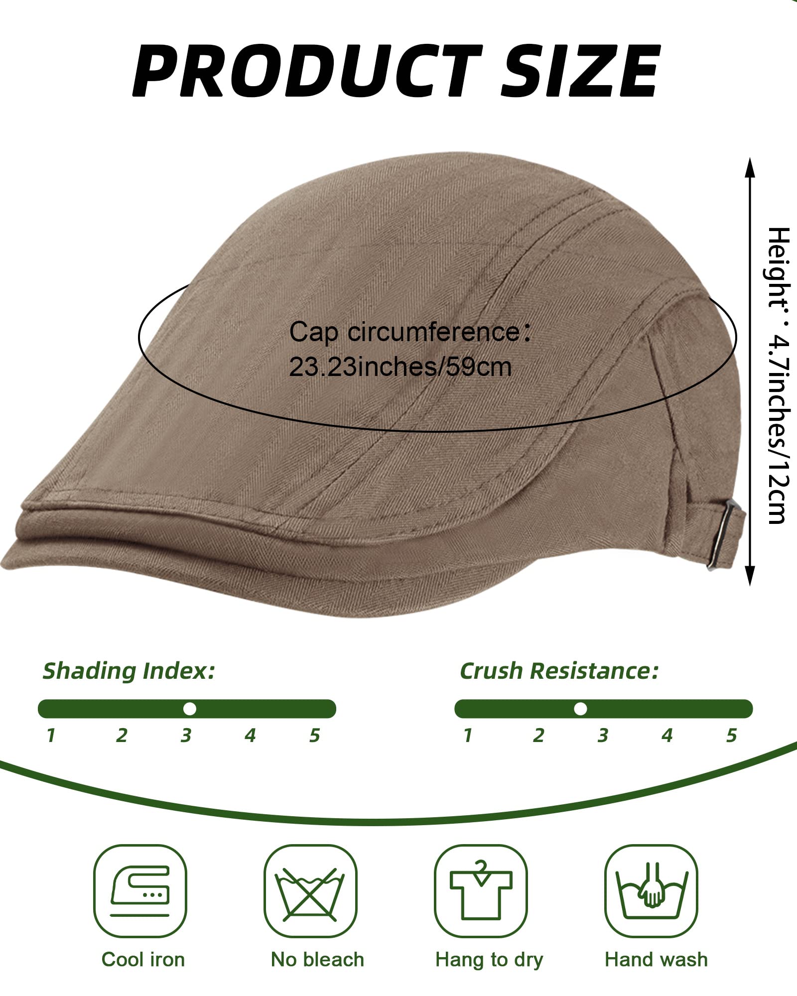 Foaincore 8 Pieces Newsboy Hats for Men Flat Newsboy Cap Irish Style Cabbie Hat Driving Hunting Hat