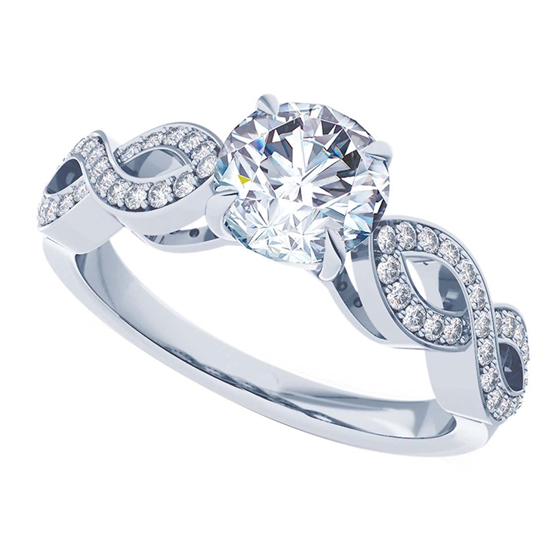 etneyjewels 0.70 TCW Round Cut Solitaire With Accents Bridal Engagement Ring For Women In 10KT Solid Gold In Prong Setting For Wedding Anniversary (Center 0.50 CT, Clarity I1-I2, Color HI,8)