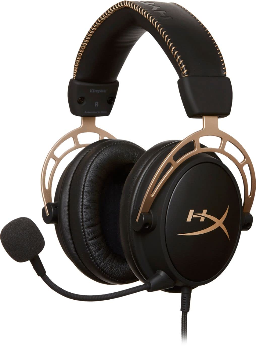HyperX Cloud Alpha Gold Gaming Headset - Works with PC, PS4, PS4 PRO, Xbox One, Xbox One S (HX-HSCA-GD) (Renewed)