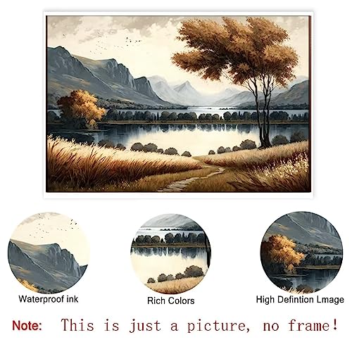 Frameless Oil Paintings on Canvas,Autumn Landscape Artwork,Modern Art Wall Decor for Kitchen Decor Living Room Decor or Holiday Gifts Etc.