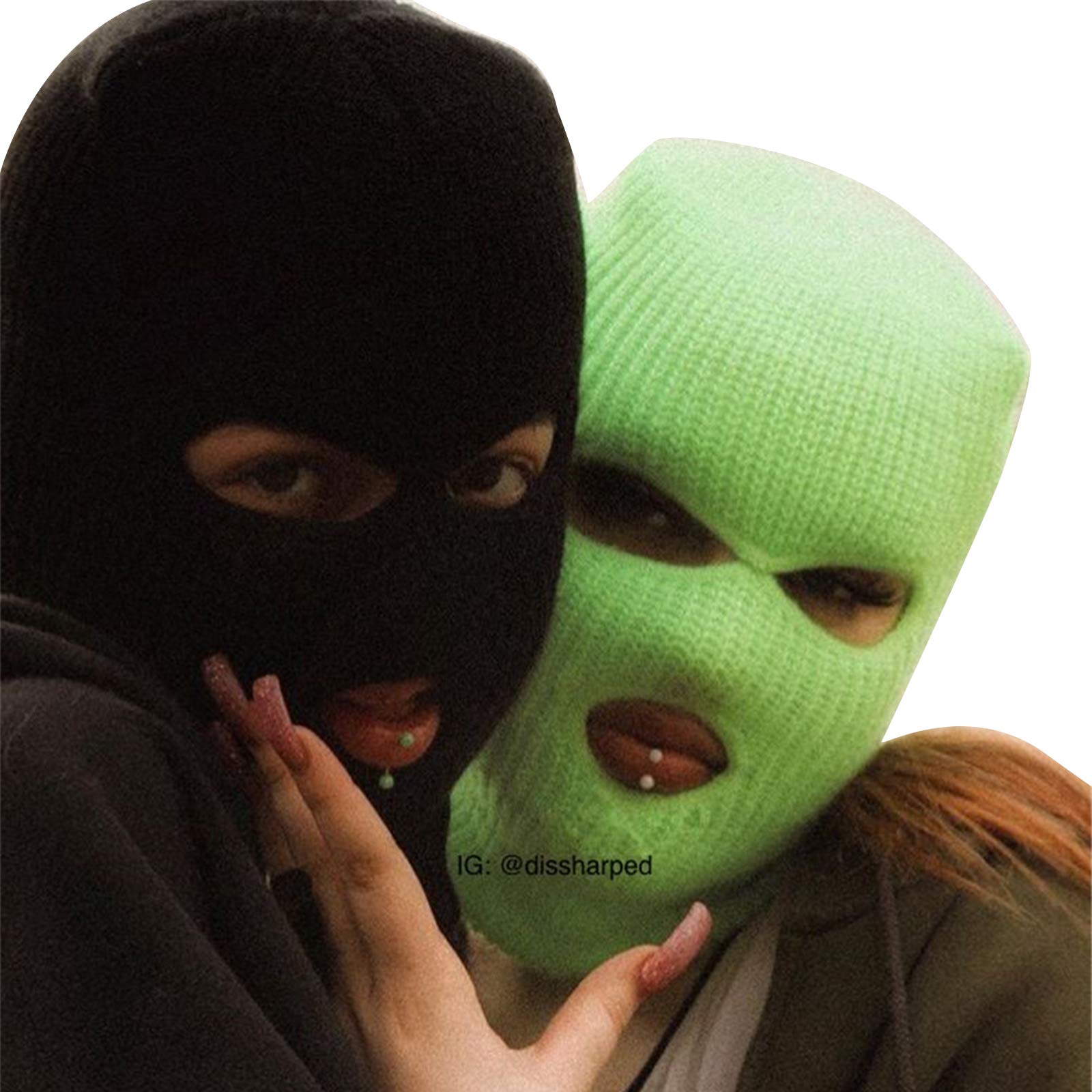 Generic 3-Hole Knitted Full Face Cover Ski Mask,Winter Balaclava Warm Knit Full Face Mask for Outdoor Sports (Black),One Size