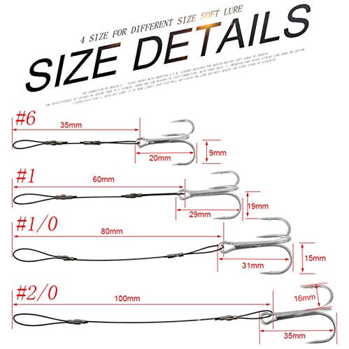 KIZQYN Fishing Hook 5pcs High Carbon Steel String Hook Rigs #6#1#1/0#2/0 Soft Baits Fishhooks Fishing Tackle Tools Accessories Circle Hook (Color : #6)