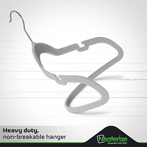 Velvet Hangers 60 Pack Grey β Heavy Duty Velvet Clothes Hangers - Non Slip Felt Coat and Suit Hangers for Closet - Lightweight Thin Space Saving Ganchos para Colgar Ropa