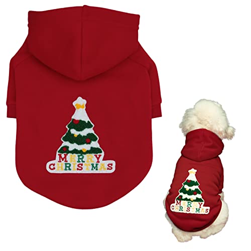 MESHEEN Dog Hoodie for Small Dogs and Cats Made of Soft Comfortable Fabric Embroider Original Cute Pattern, Dog Sweaters Use Warm Brushed Lining Keep Your Pet Cozy