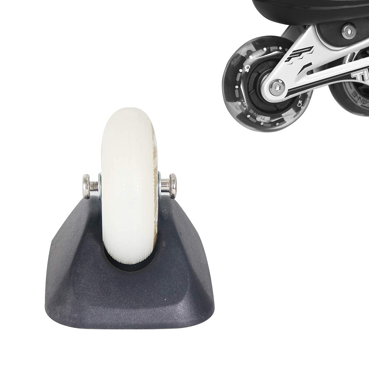 fshihine Inline Skate Replacement Shaft/Axle, Aluminum Alloy Skate Wheel Bearing Spacer Roller Skate Replacement Accessories with Axle, Axles Screws & 2 Wrench, Skate Wheel Bolt Set