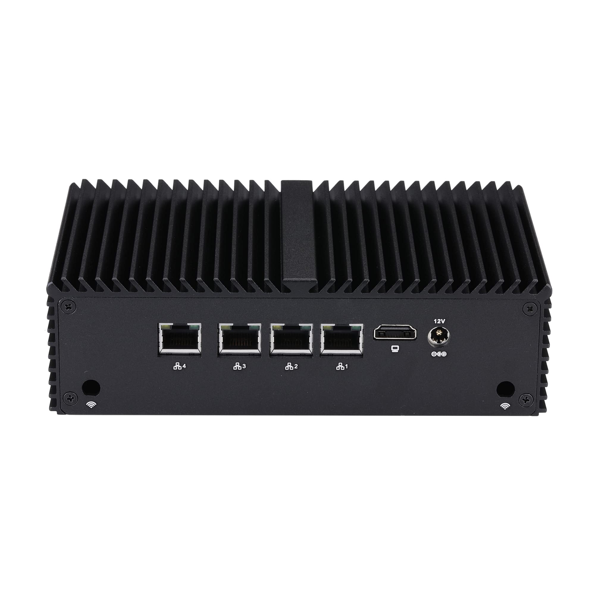 InuoMicro Fanless PC Micro Appliance G6412L4 Intel Celeron J6412, 2.0Ghz 8GB DDR4 128GB SSD with WiFi, M.2 for 5G, Router Firewall Proxy Access Point Small Business Desktop Home Firewall Device