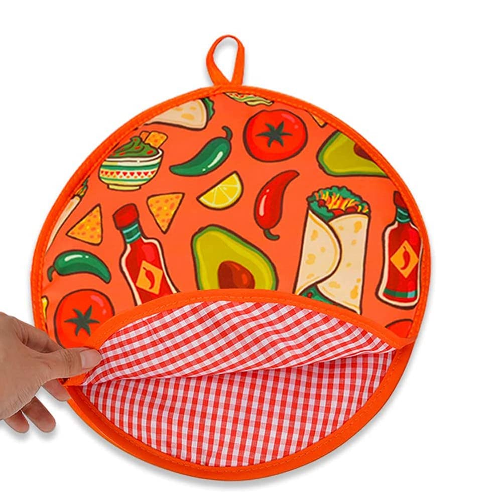 Lanyazet 12inch Cloth Bag for Burrito,Portable Tortilla Warmer Pouch Home for Restaurant Food Pancake,B