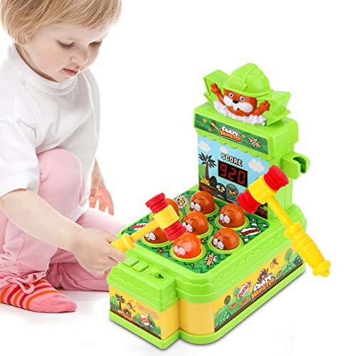 Lefree Whack a Mole Game, Light-Up Musical Pounding Toy, Early Developmental Toy, Birthday Gifts for Boys, 2 Soft Hammers Included
