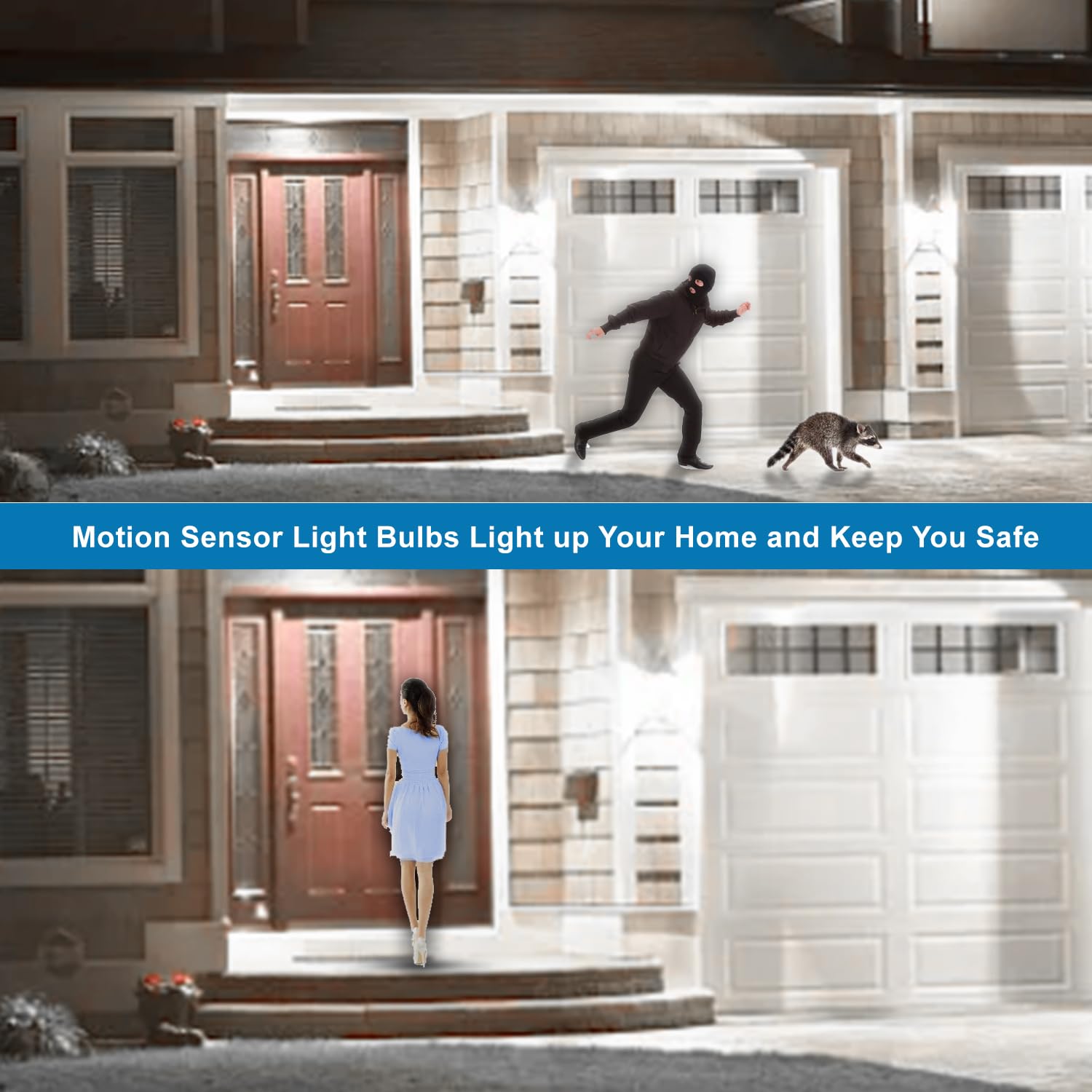 lanyue Motion Sensor Light Bulb,Motion Activated Light Bulb,Motion Bulb Indoor,Motion Detector Light,Dusk to Dawn Security Light Bul