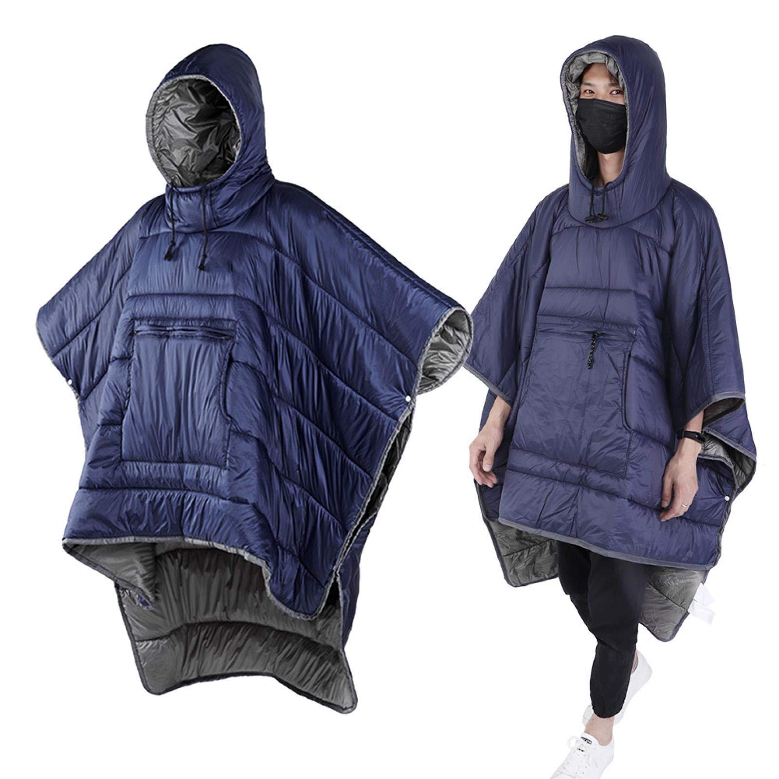 EVTSCAN Oversized Wearable Hoodie Blanket,Multi-Function Sleeping Bag Waterproof Hooded Cloak for Outdoor Camping Travelling