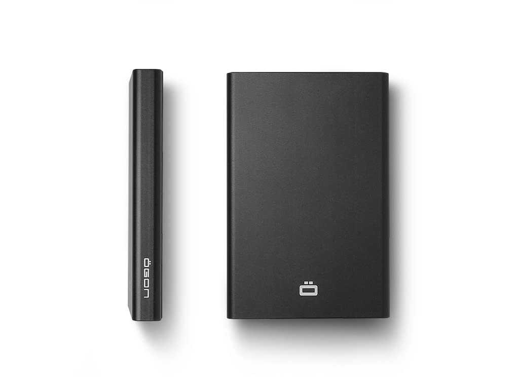 ÖGON -DESIGNS- Aluminum automatic card holder Slider - RFID Blocking – The original minimalist slim wallet for men and women - Up to 6 cards (Covering wood imitation Sequoia)