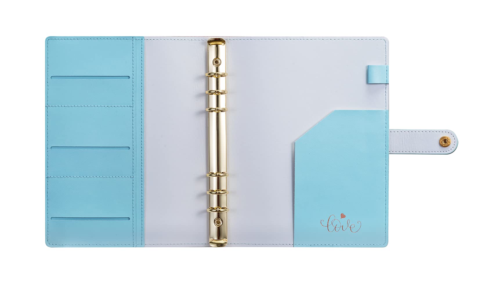 Guokichy Regenerated Leather Journal Travel Composition Notebook Filofax Planner Organiser Personal Memo (TiffBlue, A5)