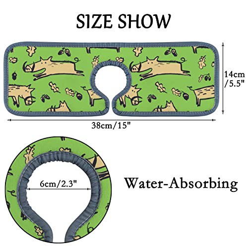Kitchen Faucet Absorbent Mat 3 Pieces Cute Boars Animals Faucet Sink Splash Guard Bathroom Counter and RV,Faucet Counter Sink Water Stains Preventer