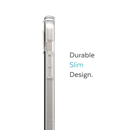 Speck Clear iPhone 14 & iPhone 13 Case - Drop Protection, Scratch Resistant Dual Layer Slim Phone Case for 6.1 Inch iPhones 14 - MagSafe Compatible - Anti-Yellowing - Presidio Perfect - Clear/Clear