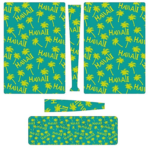 Hawaii Text and Palm Trees Full Protective Skin Cover Design Wrap Decal Sticker Compatible with PS5 Digital Edition Console and Controller