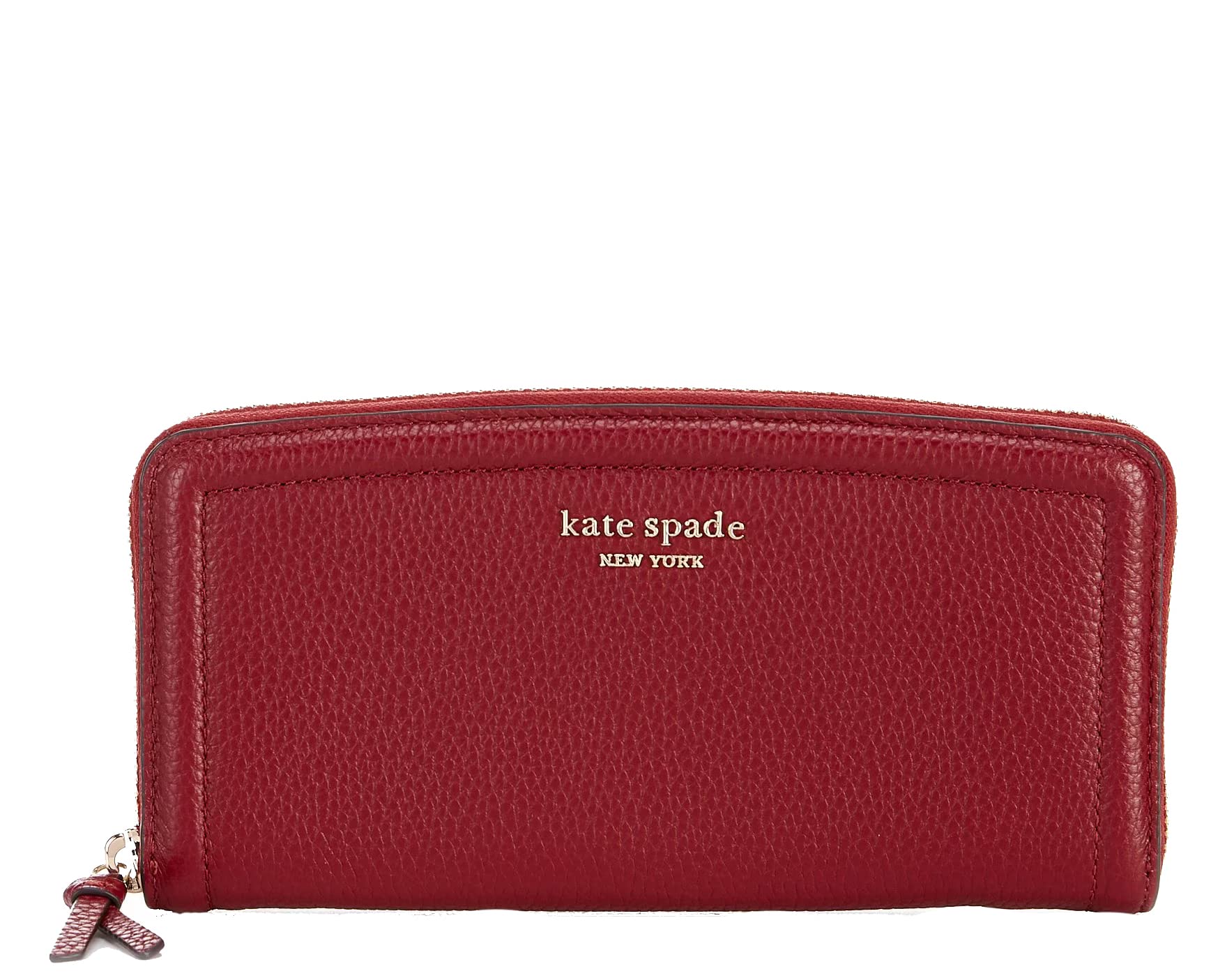 kate spade new york Knott Slim Continental Leather Wallet in Autumnal Red