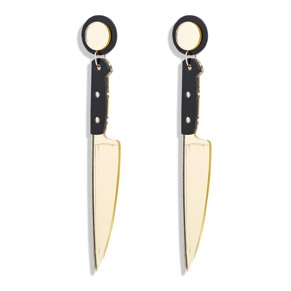Exaggerated Hip Hop Earrings For Women Jewelry Gold Long Knife Earrings Simulation Acrylic Punk Ear Accessories (Long Knife Earrings(Gold))