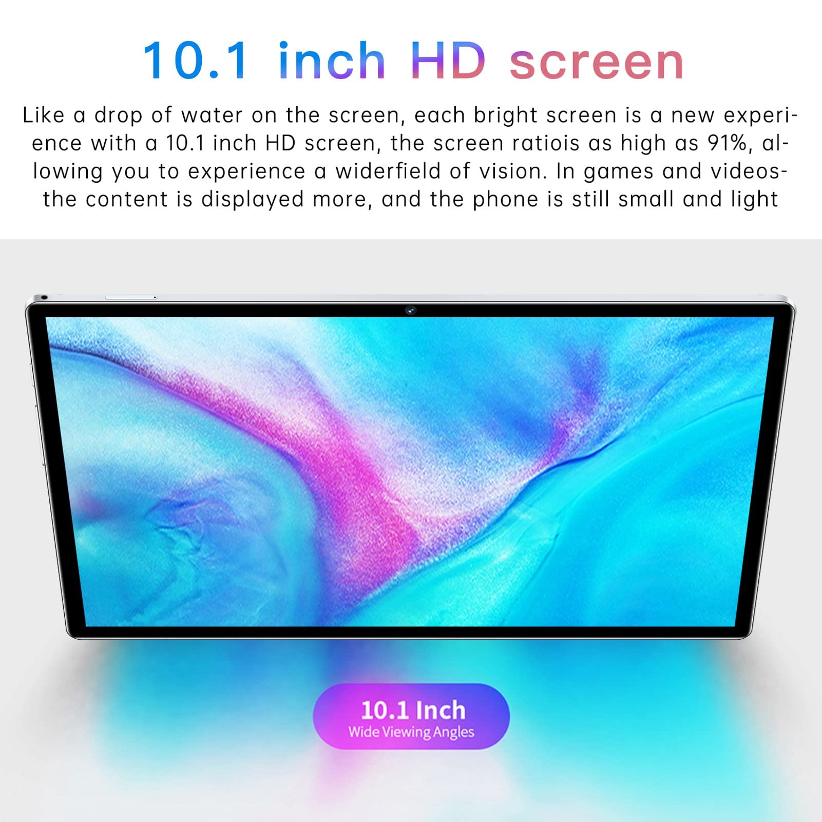 HEEPDD 10 Inch Tablet, 8G RAM 128G ROM Gaming Tablet Dual Speakers 4G Network Call 100-240V for Old Man (Blue)