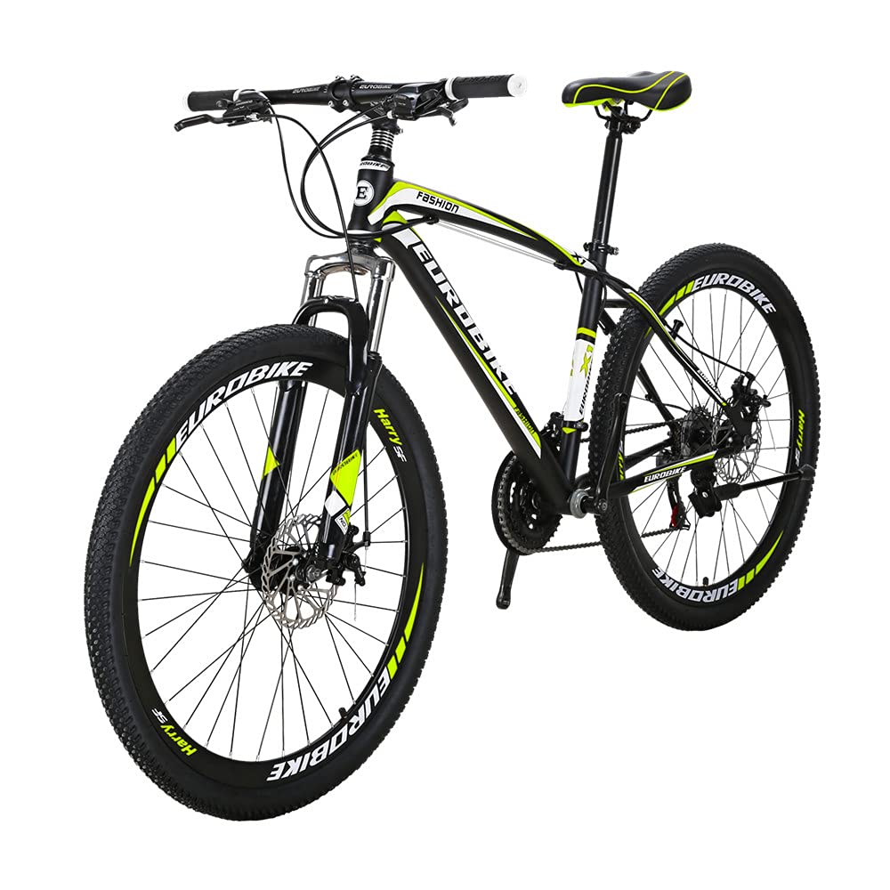 EUROBIKE 27.5inch Mountain Bikes Muti Spoke Steel Frame Mountain Bicycles (X1 Blackyellow)
