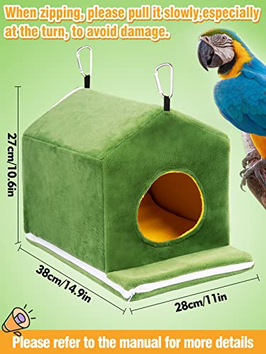 MEWTOGO Large Winter Warm Bird Nest House, Bird Bed for Cage, Novelty Plush Parrot Nest Snuggle Shed Hut, Easy to Install for Macaws Amazon Parrot African Grey Lovebirds