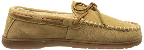 Sperry Men's Trapper Moccasin Slippers with Rawhide Leather Lacing, Lightweight Hardsole Moccasin Slippers for Men, Tan, 9 M