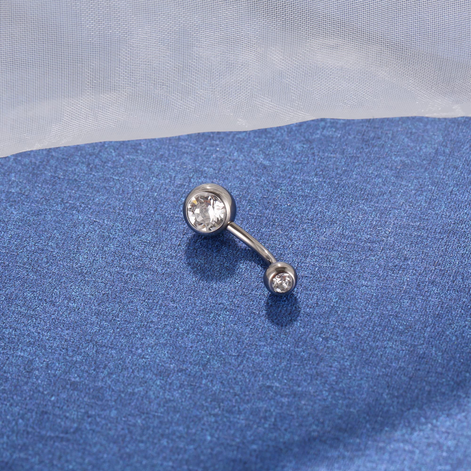 G23 Solid Titanium Belly Button Rings for Women Men Navel Rings Barbell Body Piercing Rings Jewelry