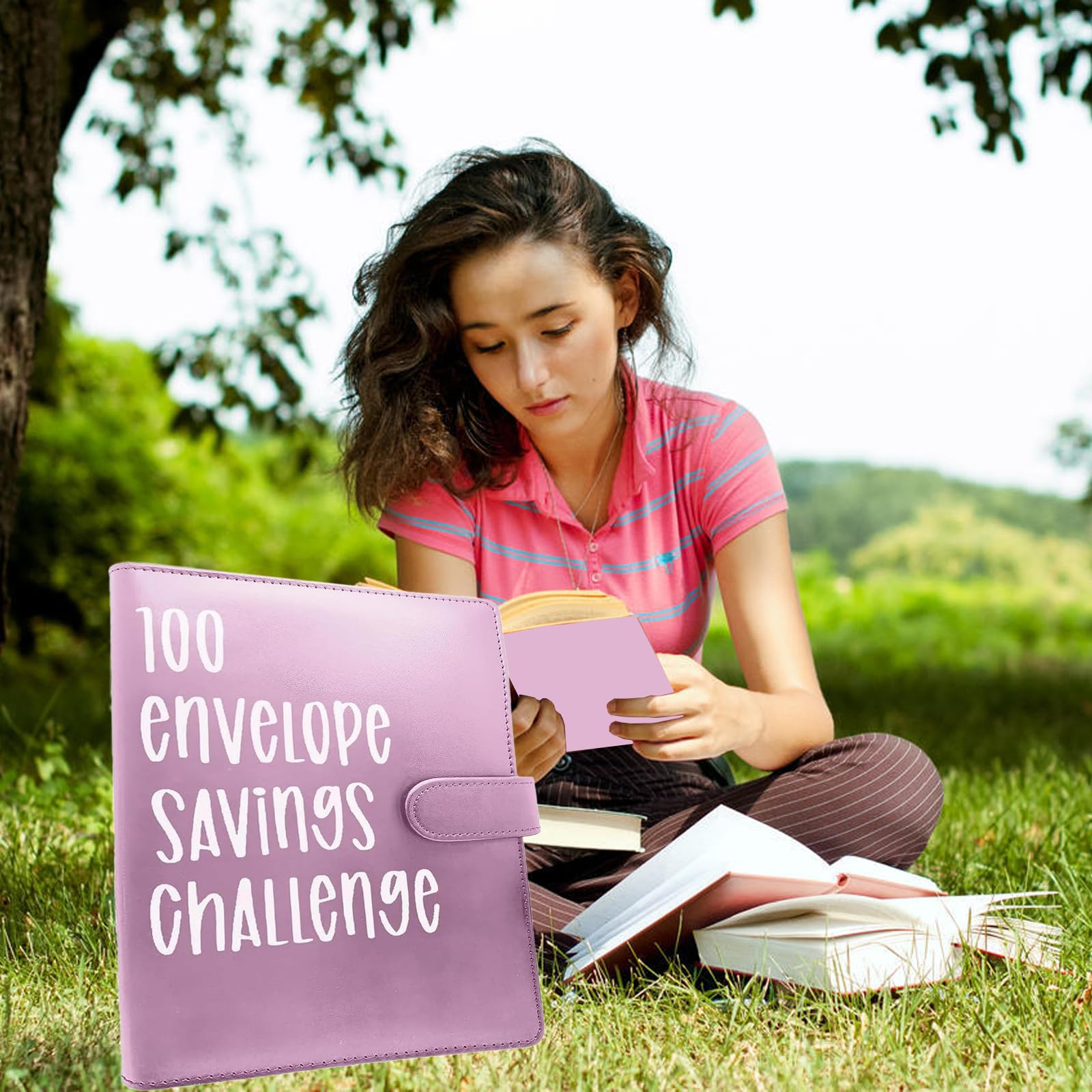 Geohee 100 Envelope Challenge Binder, Easy & Fun Way to Save $5,050, Savings Challenges Budget Book Binder with Cash Envelopes for Budgeting Planner & Saving Money (A-Black)