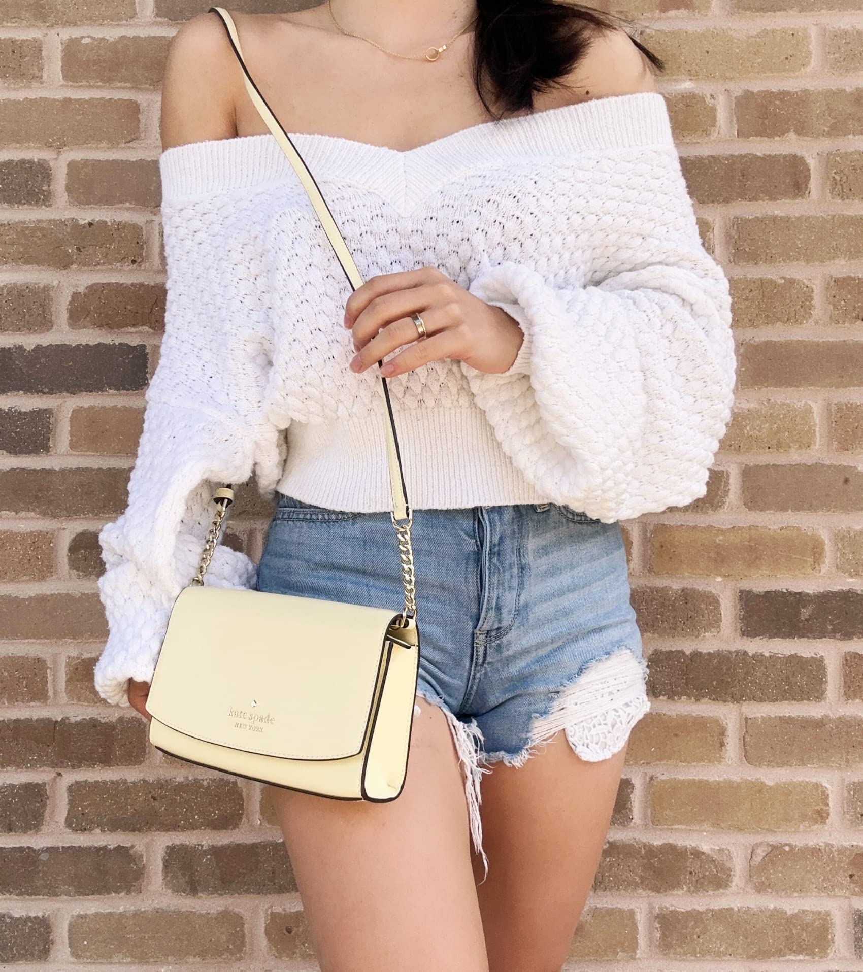 Kate Spade Staci Small Flap Chain Crossbody Lemon Fond Yellow