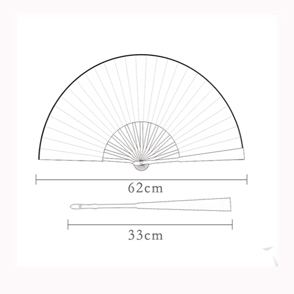 Folding Fan Hand Fan Boy Domineering Folding Fan Chinese Style Ancient Costume Retro Hanfu Accessories Hand Fan (Color : A, Size : 33CM)