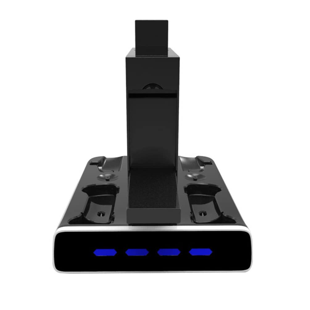 LiLiTok Vertical Stand Compatible with PSVR2 Dual Controller Charging Station LED Light for PS5 VR2 Headset Holder and Handle Charging Station VR Gaming Heaset Accessories