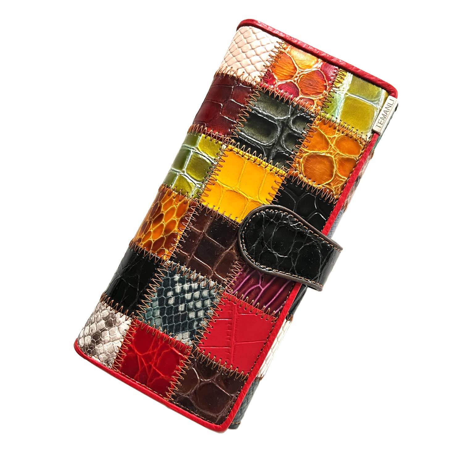 IAGOM Women Multicolor Wallets Leather Clutch Long Wallet for Women Card Holder Organizer Travel Purse with Box