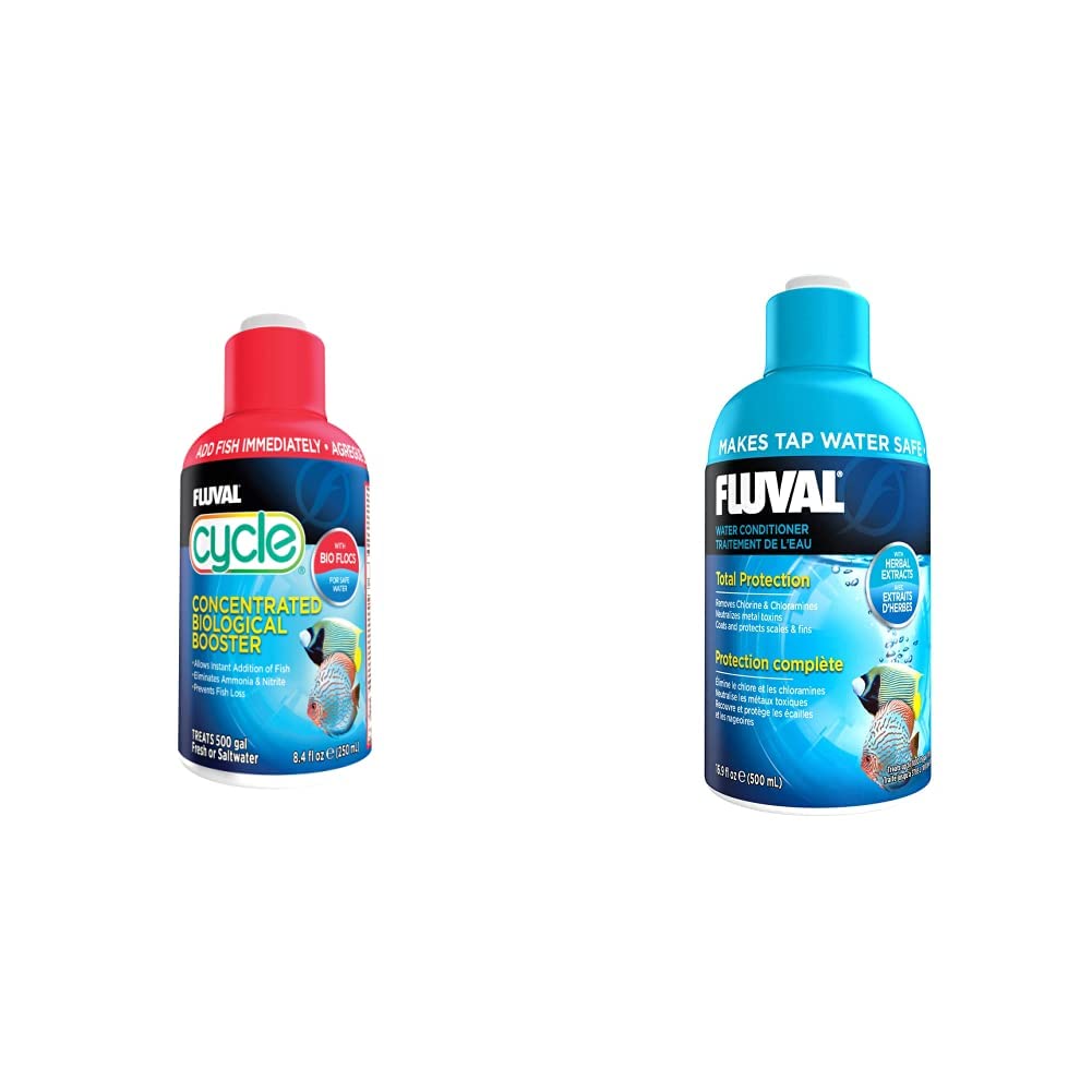 Fluval Water Treatment for Aquariums Bundle, Biological Enhancer and Water Conditioner