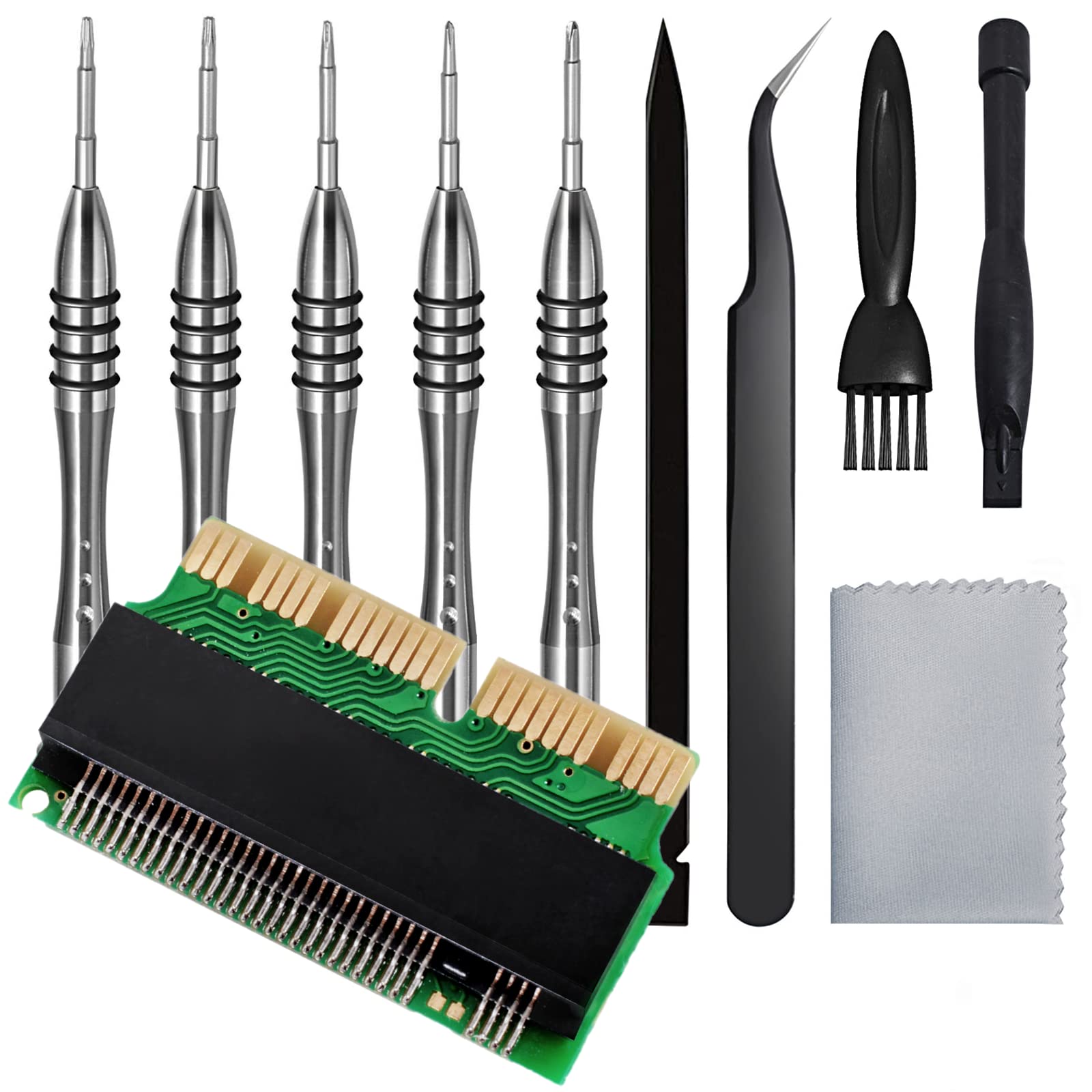 M.2 NVME SSD Convert Adapter with Screwdriver Set for MacBook, 12+16pin M.2 NGFF M-Key SSD Convert Card for MacBook Air Pro Retina Mid 2013 2014 2015 2016 2017, NVME AHCI SSD Upgraded Kit for A1465 A