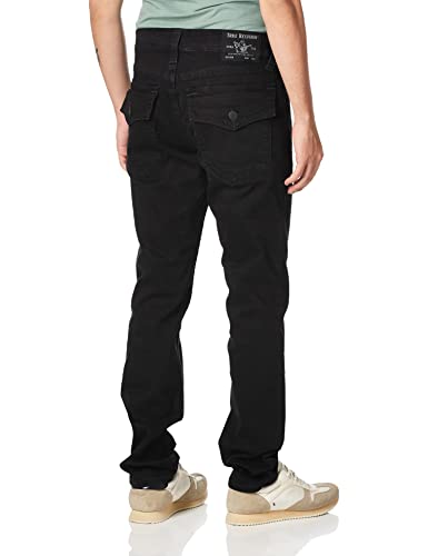 True Religion Men's Rocco Skinny Fit Jean with Back Flap Pockets, Body Rinse Black, 32W X 32L