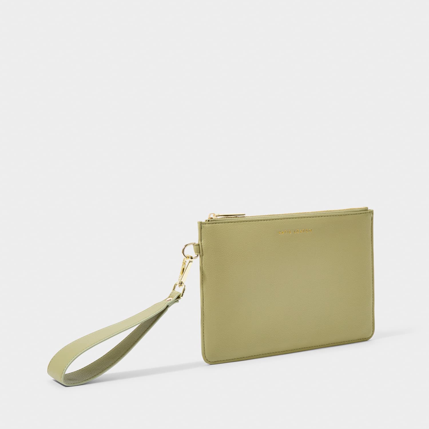 KATIE LOXTON Zana Womens Medium Vegan Leather Clutch Purse Wristlet Pouch Olive Green