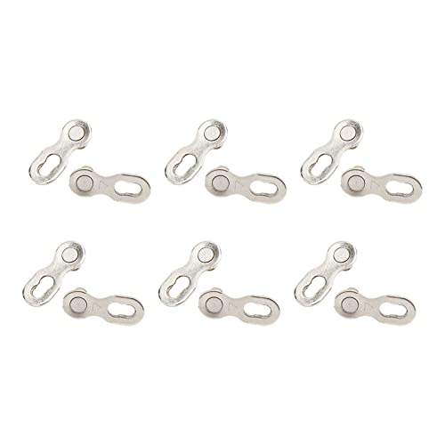 FECAMOS Missing Links, Bike Chain Connector 6 Pairs Steel Fine Processing Easy to Install for Mountain Road Bikes(6/7/8 Speed)